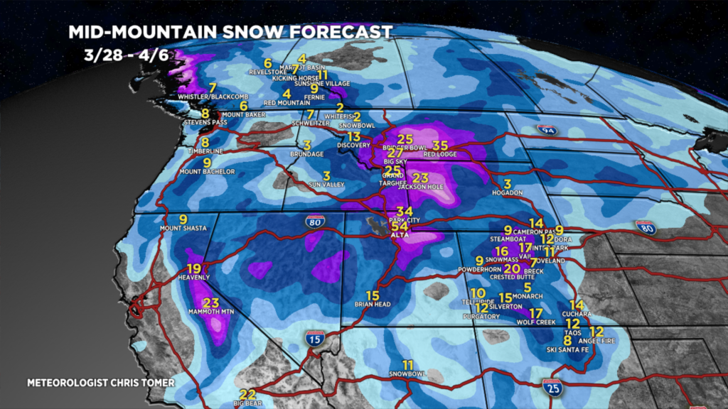 Snow forecast through 4/6 - Meteorologist Chris Tomer